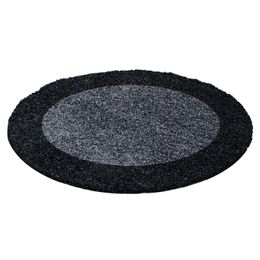 KADIMA DESIGN TEPPICH Hochflor RHEIN in Anthrazit, mit Bord&uuml;re, &Oslash; 160 cm