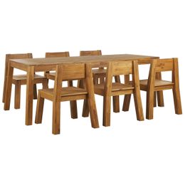 Beliani GARTENM&Ouml;BEL SET 6-Sitzer Akazienholz hellbraun Livorno