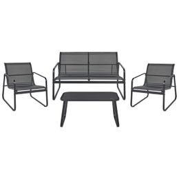 Beliani LOUNGE SET 4-Sitzer Metal Schwarz Barrea