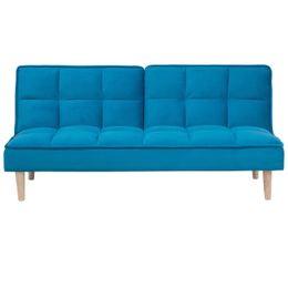 Beliani 3-SITZER-SCHLAFSOFA Polyester Blau Siljan
