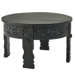 KADIMA DESIGN COUCHTISCH Orientalisch in Schwarz, Lackiertes Massivholz, Handgefertigt