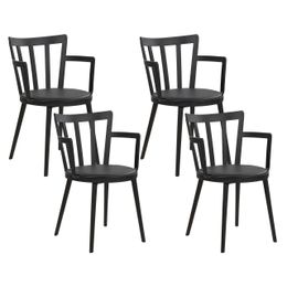 Beliani ESSZIMMERSTUHL 4er-Set Kunststoff Schwarz Morill