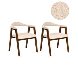 Beliani ESSZIMMERSTUHL 2er Set Holz Dunkelbraun Oneco