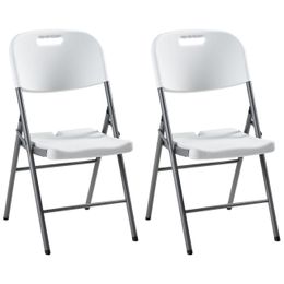 Beliani GARTENSTUHL 2er-Set Wei&szlig; Cugnoli