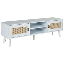 Beliani TV-M&Ouml;BEL Wei&szlig;, Beige PARTON 39/140/45 cm