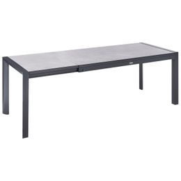 Beliani AUSZIEHBARER-GARTENTISCH 160/220 cm 90 cm Grau Binasco