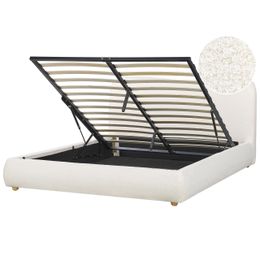 Beliani BETT mit Stauraum 160/200 cm Cremewei&szlig; Blagnac
