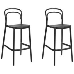 Beliani GARTEN-BARHOCKER 2er-Set Schwarz Porano