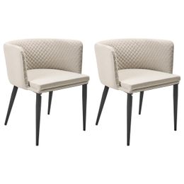 Beliani GARTENSTUHL 2er-Set Beige Limasson