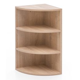 KADIMA DESIGN ECKREGAL NIDDA MDF Runder Front Modern, Beige 30x30x60 cm