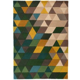KADIMA DESIGN WOLLTEPPICH DERWENT, geometrisch, Gr&uuml;n, 120 x 170 cm