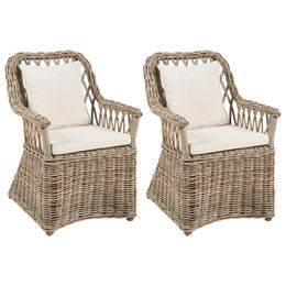 Beliani GARTENSESSEL 2er Set Beige Maros II