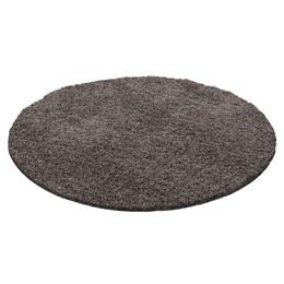 KADIMA DESIGN HOCHFLORTEPPICH RHEIN, einfarbig, aus Polypropylen, Taupe, &Oslash; 160 cm
