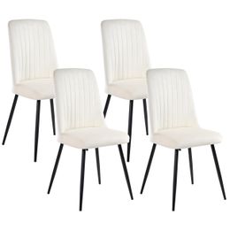 Beliani ESSZIMMERSTUHL 4er-Set Cremewei&szlig; Kirby