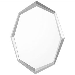 Beliani WANDSPIEGEL silber achteckig 91/66 cm Oeno