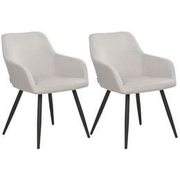 Beliani ESSZIMMERSTUHL 2er-Set Samt taupe Casmalia