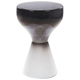 Beliani BEISTELLTISCH Metall schwarz-wei&szlig; rund 30 cm Tibito