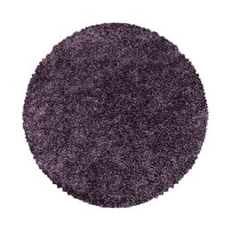 KADIMA DESIGN TEPPICH Hochflor SPREE in Violett, einfarbig, &Oslash; 200 cm