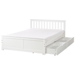 Beliani BETT mit Schubladen 140x200 cm Wei&szlig; Olendon