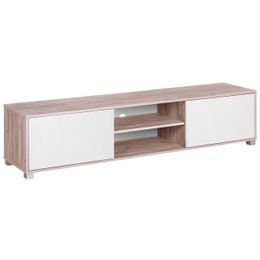 Beliani TV-M&Ouml;BEL Helleres Braun, Wei&szlig; LINCOLN 41/180/41 cm