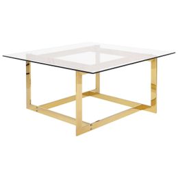 Beliani COUCHTISCH Glas gold quadratisch 80/80 cm Crystal