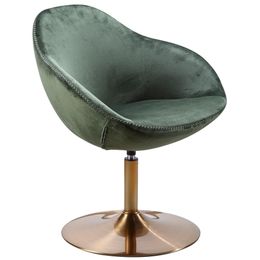 KADIMA DESIGN LOUNGESESSEL Samt mit 360&deg; Drehfunktion, Gr&uuml;n 70x70x79 cm