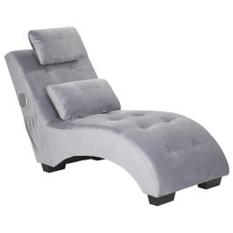 Beliani CHAISELONGUE Samtstoff Grau Simorre
