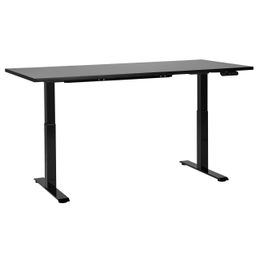 Beliani SCHREIBTISCH schwarz 180/80 cm elektrisch h&ouml;henverstellbar Destin III