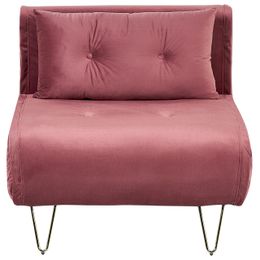 Beliani SCHLAFSOFA Samtstoff Rosa Vestfold