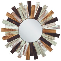 Beliani WANDSPIEGEL Tannenholz mehrfarbig Sonnenform 75 cm Tampico