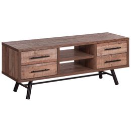 Beliani TV-M&Ouml;BEL Hellbraun, Schwarz ATLANTA 40/127/51 cm