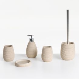 Beliani BADACCESSOIRES Set 5-teilig Hellbeige Quila