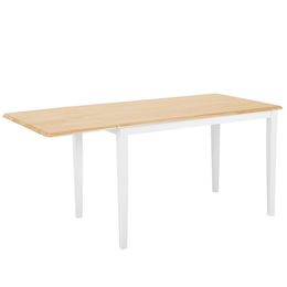 Beliani ESSZIMMERTISCH 120-160/75/74 cm Wei&szlig;, Hellbraun Rechteckig Louisiana