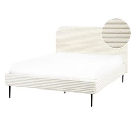 Beliani POLSTERBETT mit Lattenrost 140x200 cm Wei&szlig; Flayat