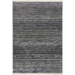 KADIMA DESIGN TEPPICH PERRAN, gestreift, Blau, 120 x 160 cm