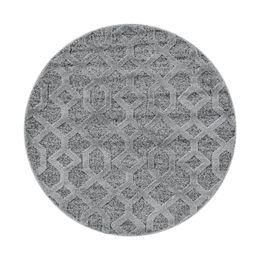KADIMA DESIGN HOCHFLORTEPPICH EISACK, geometrisch, Grau, &Oslash; 160 cm
