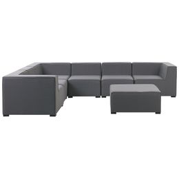 Beliani LOUNGE SET 7-Sitzer grau linksseitig modular Arezzo
