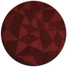 KADIMA DESIGN TEPPICH aus Wolle DEBEN in Rot, geometrisch-abstrakt, &Oslash; 160 cm