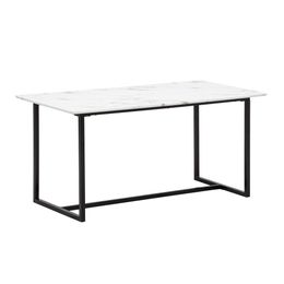 KADIMA DESIGN ESSTISCH Marmoroptik Metall Rechteckig Modern Klein, Wei&szlig; 180x90x76 cm