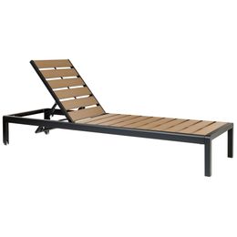 Beliani GARTENLIEGE hellbraun/schwarz Nardo