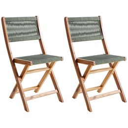 Beliani GARTENSTUHL 2er Set Gr&uuml;n Prossedi