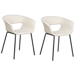 Beliani ESSZIMMERSTUHL 2er-Set Stoff hellbeige/schwarz Elma