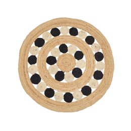 Beliani TEPPICH geflochten Hovit 140/140 cm
