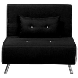 Beliani 1-SITZER-SCHLAFSOFA Polyester Schwarz Farris