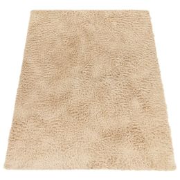 KADIMA DESIGN HOCHFLORTEPPICH, einfarbig, aus Polyester, Beige, 160 x 220 cm