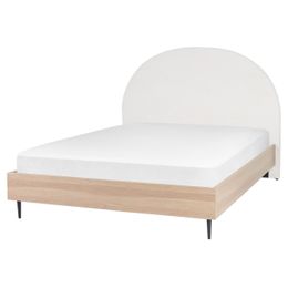 Beliani BETT 160/200cm Cremewei&szlig; Millay