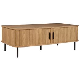 Beliani COUCHTISCH helles Holz/schwarz Bradley