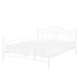 Beliani METALLBETT 140/200cm Wei&szlig; Antlia
