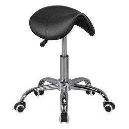 KADIMA DESIGN SATTELHOCKER h&ouml;henverstellbar mit 100 kg Belastbarkeit BEVANO, Schwarz 60x60x60 cm