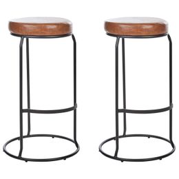 Beliani BARHOCKERN 2er-Set Braun Milroy